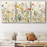 IDEA4WALL Vibrant Wildflower " Colorful Boho French Floral Decor " Large Framed Canvas Print 3 ...